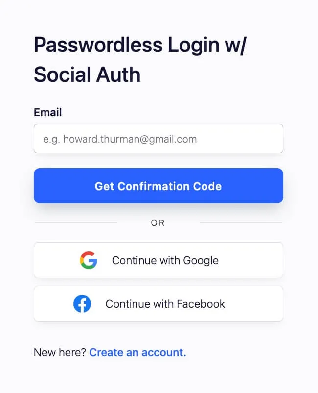 Passwordless Login + Social Login | Free Webflow Component